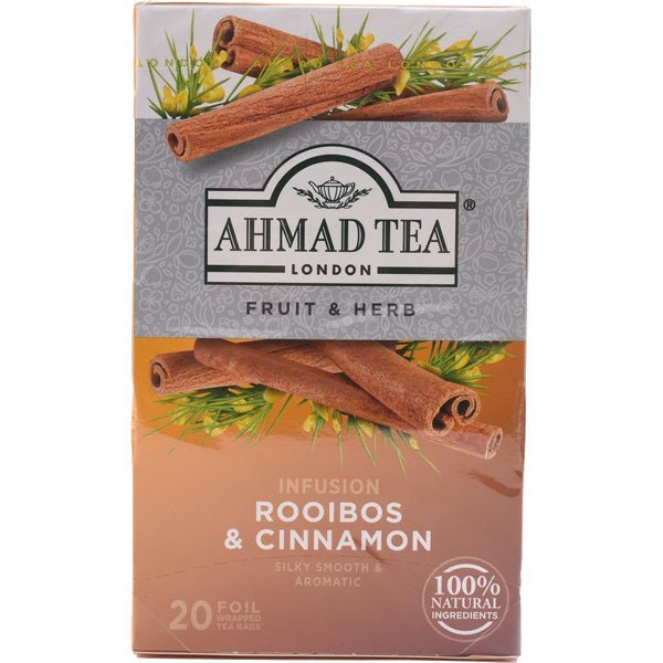 Ahmad Rooibos & Cinnamon Herbal Tea | 20 Tea Bags - 1.4 oz. – Sadaf.com